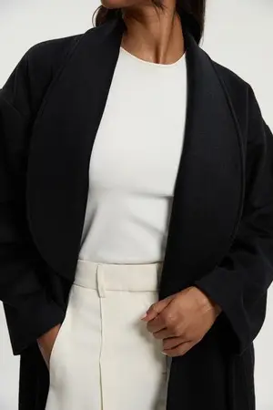 Karen Millen Petite Wrap Tailored Maxi Coat