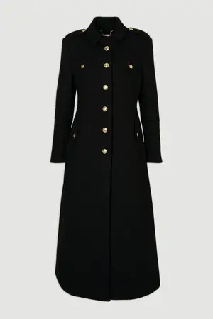 Karen Millen Wool Military Tailored Maxi Coat