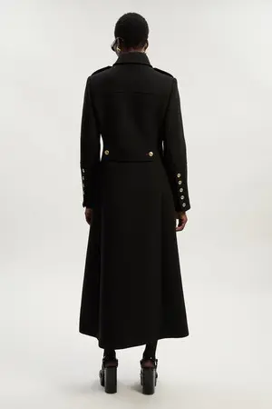 Karen Millen Wool Military Tailored Maxi Coat
