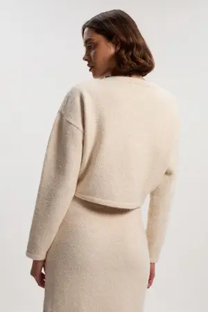 Karen Millen Wool Embellished Crew Neck Jumper