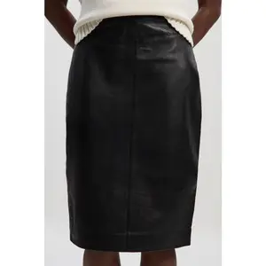 Karen Millen Leather Signature Pencil Skirt - Black