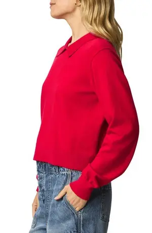 Splendid Phoebe Polo Sweater - Rouge Red