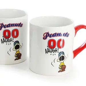 PEANUTS Best In Sports Varsity 4 Piece 19 Ounce Stoneware Mug Set And