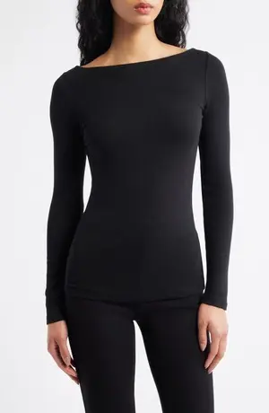 ARTLESS FOREVER Lane Boat Neck Top - Black