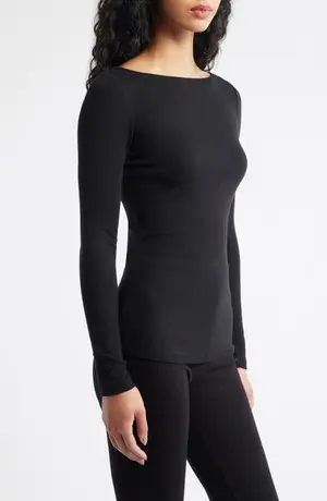 ARTLESS FOREVER Lane Boat Neck Top - Black