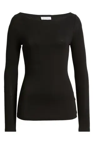 ARTLESS FOREVER Lane Boat Neck Top - Black