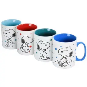 PEANUTS Freckled Joy 15oz Stoneware 4 Piece Mug Set