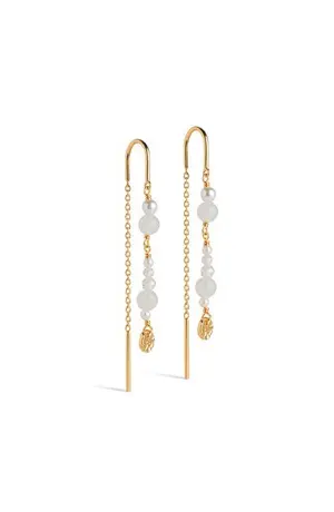 ENAMEL COPENHAGEN Sofia Chain Earrings - White And Pearls
