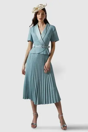 Coast 2 In 1 Pleated Midi Dress - Mint