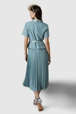 Coast 2 In 1 Pleated Midi Dress - Mint