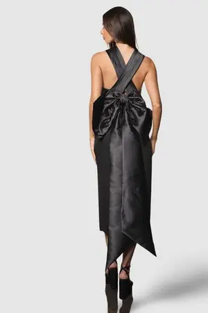 Coast Cross Over Front Bow Back Midi Dress