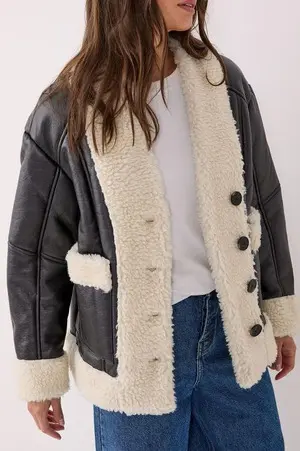 Nasty Gal Borg Bonded Aviator Jacket