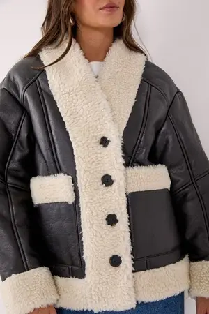 Nasty Gal Borg Bonded Aviator Jacket
