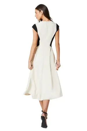 Coast Color Block Crepe Midi Dress - Mono