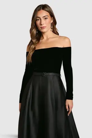 Coast Bardot Full Skirted Midi Dress