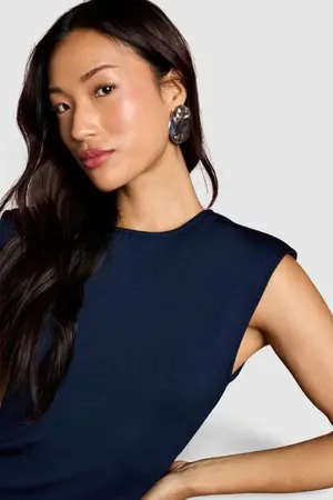 Coast Bandage Knit Fringed Hem Midi Dress