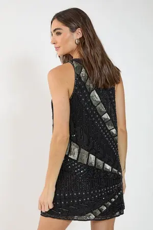 Nasty Gal Sequin Plunge Mini Dress