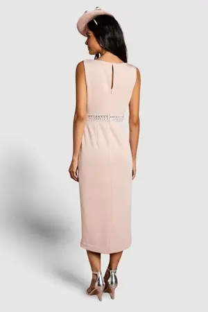 Coast Embellished Waist Ponte Midi Dress