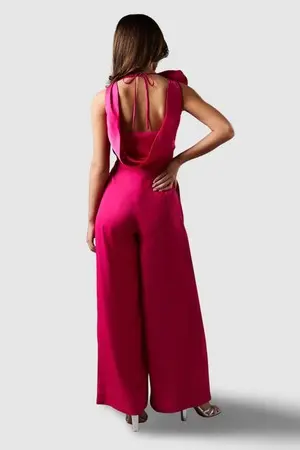 Coast Corsage Cowl Back Jumpsuit - Pink