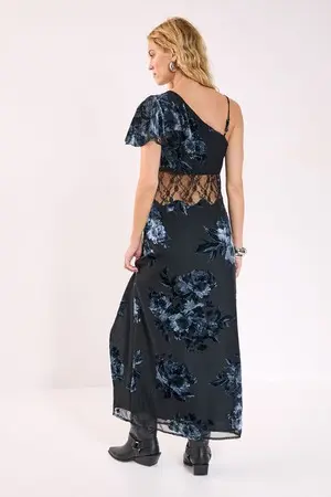 Nasty Gal Lace Insert Split Leg Maxi Dress