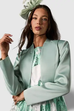 Coast Cropped Satin Jacket
