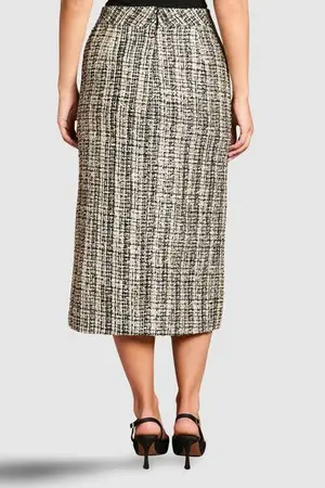 Coast Sequin Tweed Midi Skirt