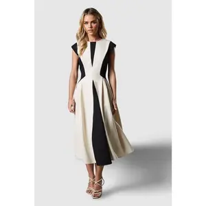 Coast Petite Crepe Color Block Midi Dress