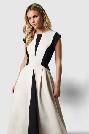 Coast Petite Crepe Color Block Midi Dress