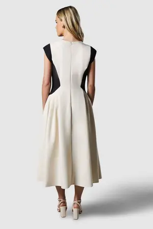 Coast Petite Crepe Color Block Midi Dress