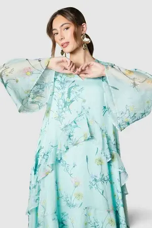 Coast Volume Frill Maxi Dress