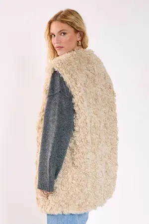 Nasty Gal Curly Faux Fur Borg Gilet