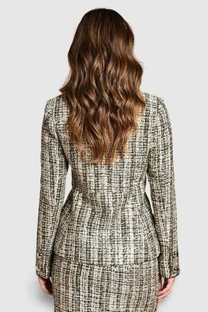 Coast Sequin Tweed Fitted Blazer