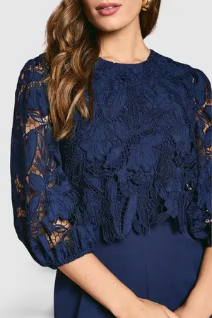 Coast Lace Overlay Wide Leg Jumpsuit