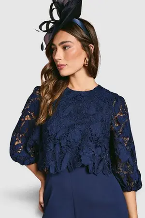 Coast Lace Overlay Wide Leg Jumpsuit