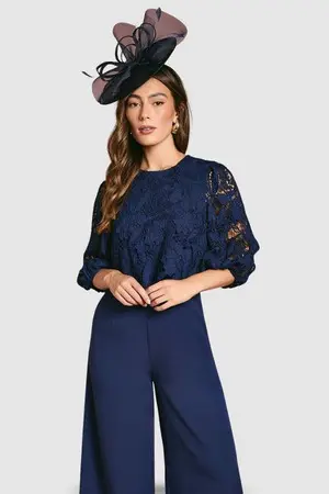 Coast Lace Overlay Wide Leg Jumpsuit