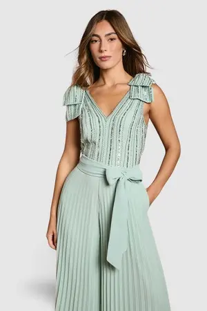Coast Embellished Bow Shoulder Jumpsuit