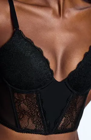 Pepper Lace Lift Up Corset Top - Black