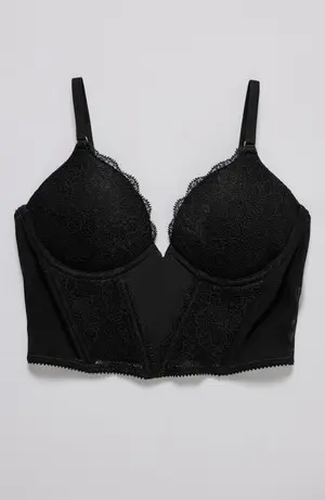 Pepper Lace Lift Up Corset Top - Black