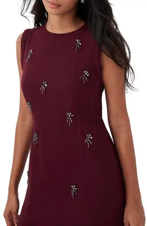 Mint Velvet Diamanté Embellished Midi Dress