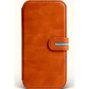 BLUEBONNET The Executive Leather Iphone 17 Pro Folio Case - Tuscan Tan
