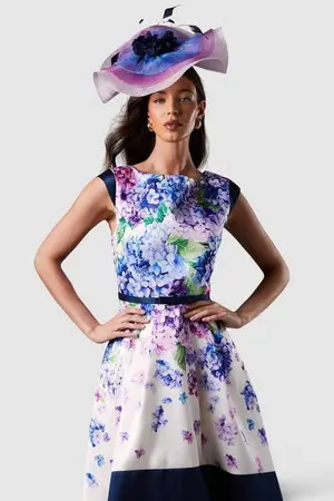 Coast Twill Floral High-low Midi Dress
