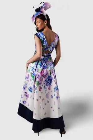Coast Twill Floral High-low Midi Dress