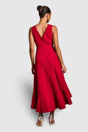 Coast Petite Crepe Ruffle Low Back Dress