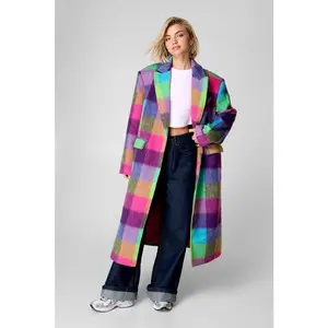 Nasty Gal Check Tailored Coat