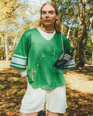 TOMBOLO Relaxed Crop Cut Jersey - Green