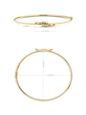 DEVATA 14k Gold Love Knot Bangle Bracelet