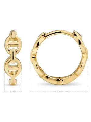 DEVATA 14k Gold Mariner Anchor Hoop Earrings
