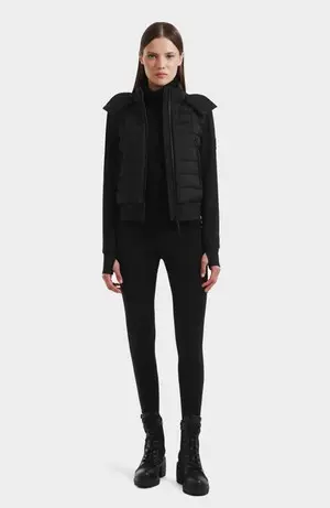 Rudsak Cassa Light Down & Neoprene Crop Jacket - Black