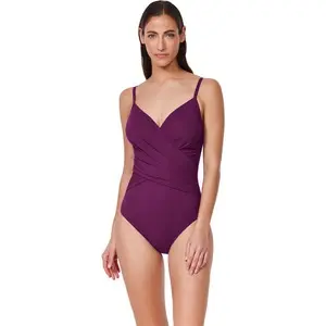 GOTTEX Tutti Frutti V-neck Surplice One Piece - Wine