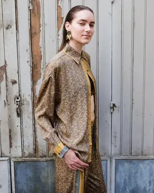 MONZLAPUR Paisley Motif Long Sleeve Shirt - Mustard